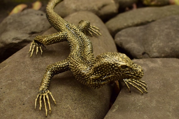 Lizard Stainless Steel Metal Sculpture Lacertian Natural Copy | Etsy