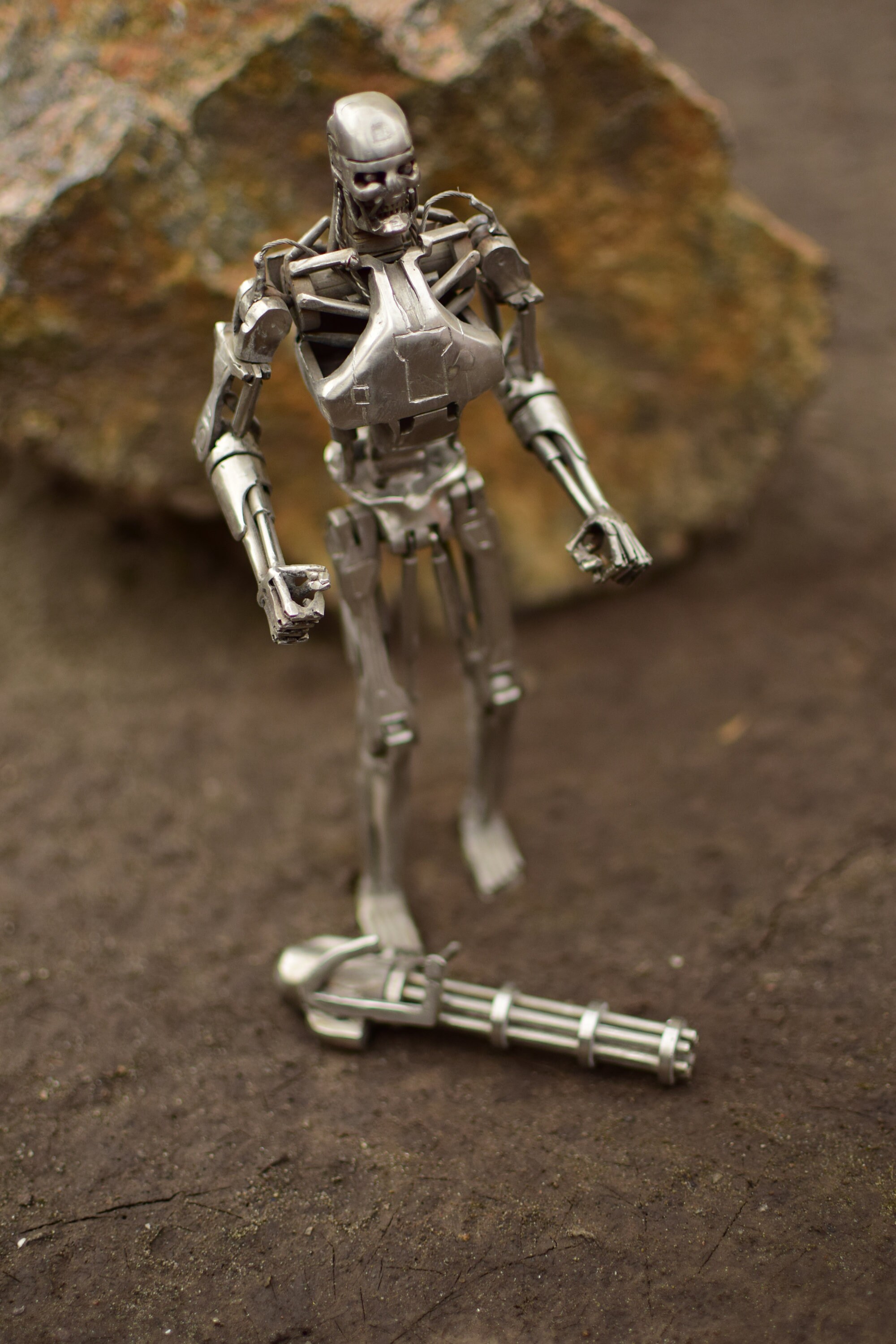 Terminator T-800 Arnold Schwarzenegger Robot Metal Sculpture Stainless ...