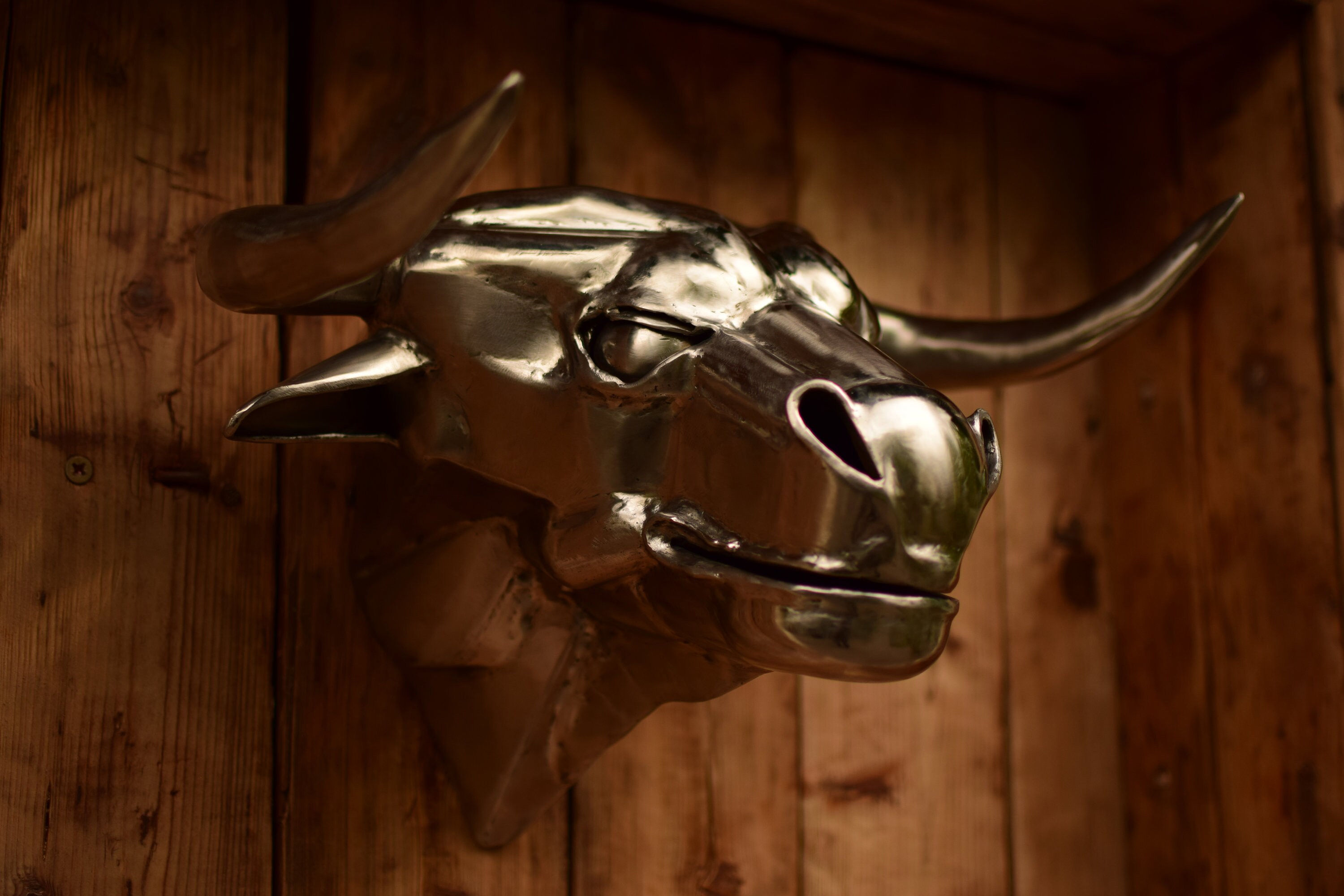 Bull Head Metal Sculpture Stainless Steel Handmade Model Cowboy Symbol ...