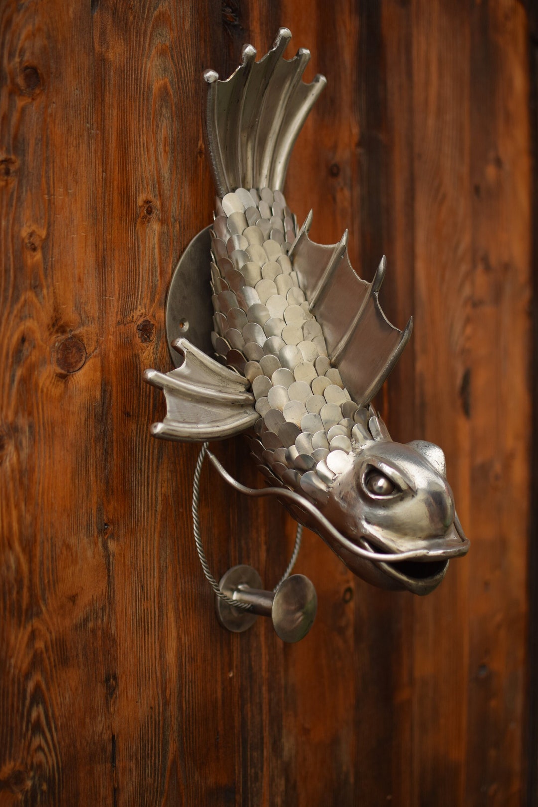 Fish Door Knocker Metal Stainless Steel Lock Bell Decoration to Order ...