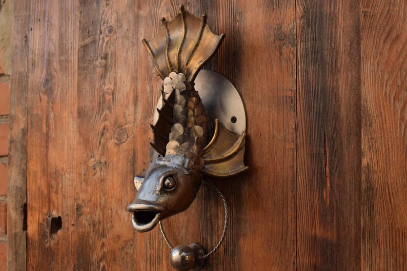 Fish Door Knocker Metal Stainless Steel Lock Bell Decoration - Etsy