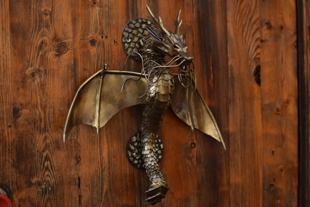 Dragon Door Knocker Metal Stainless Steel Lock Bell Decoration - Etsy