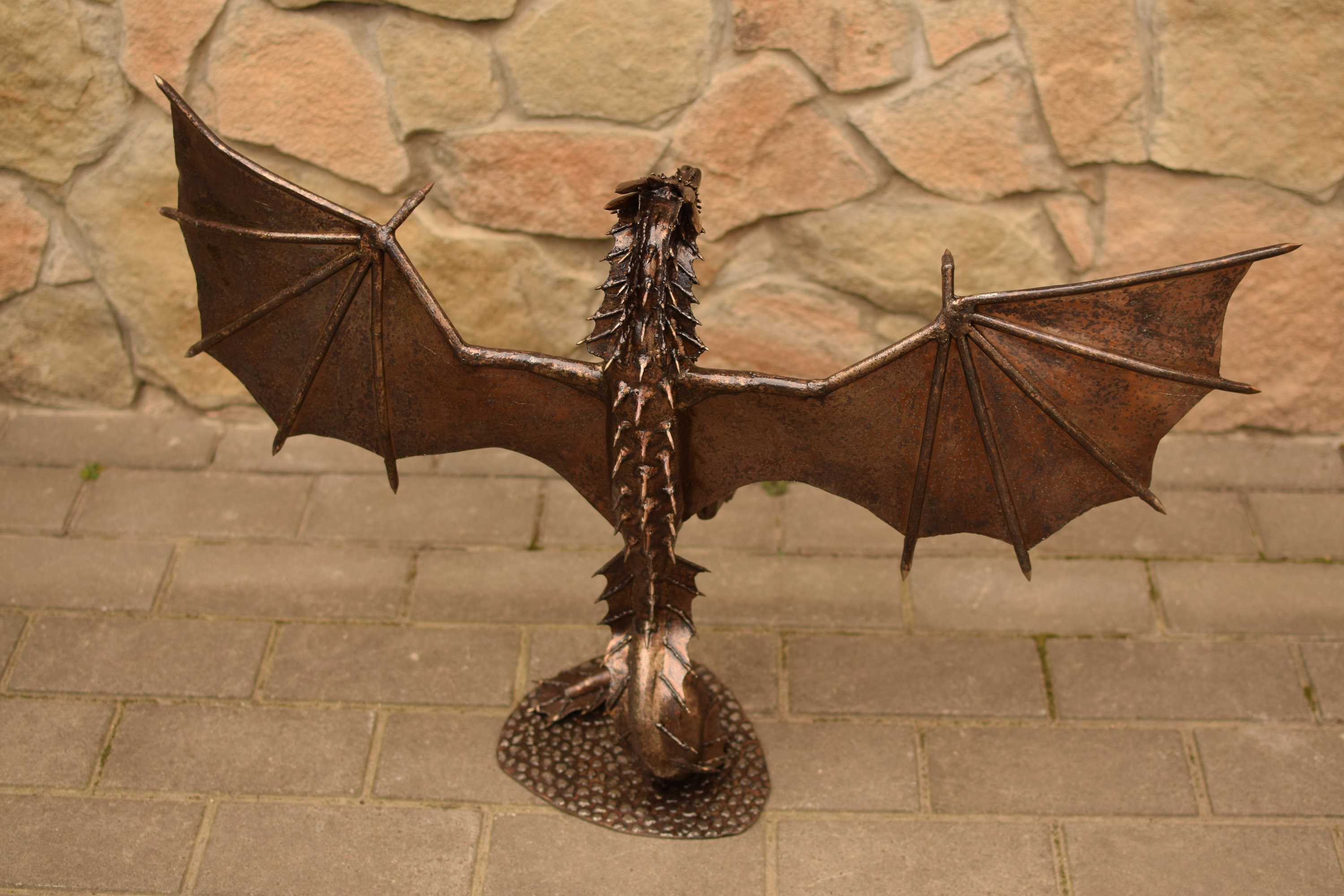Dragon, Smaug Metal Art Stainless Steel Sculpture, Dragon Art in Flight ...