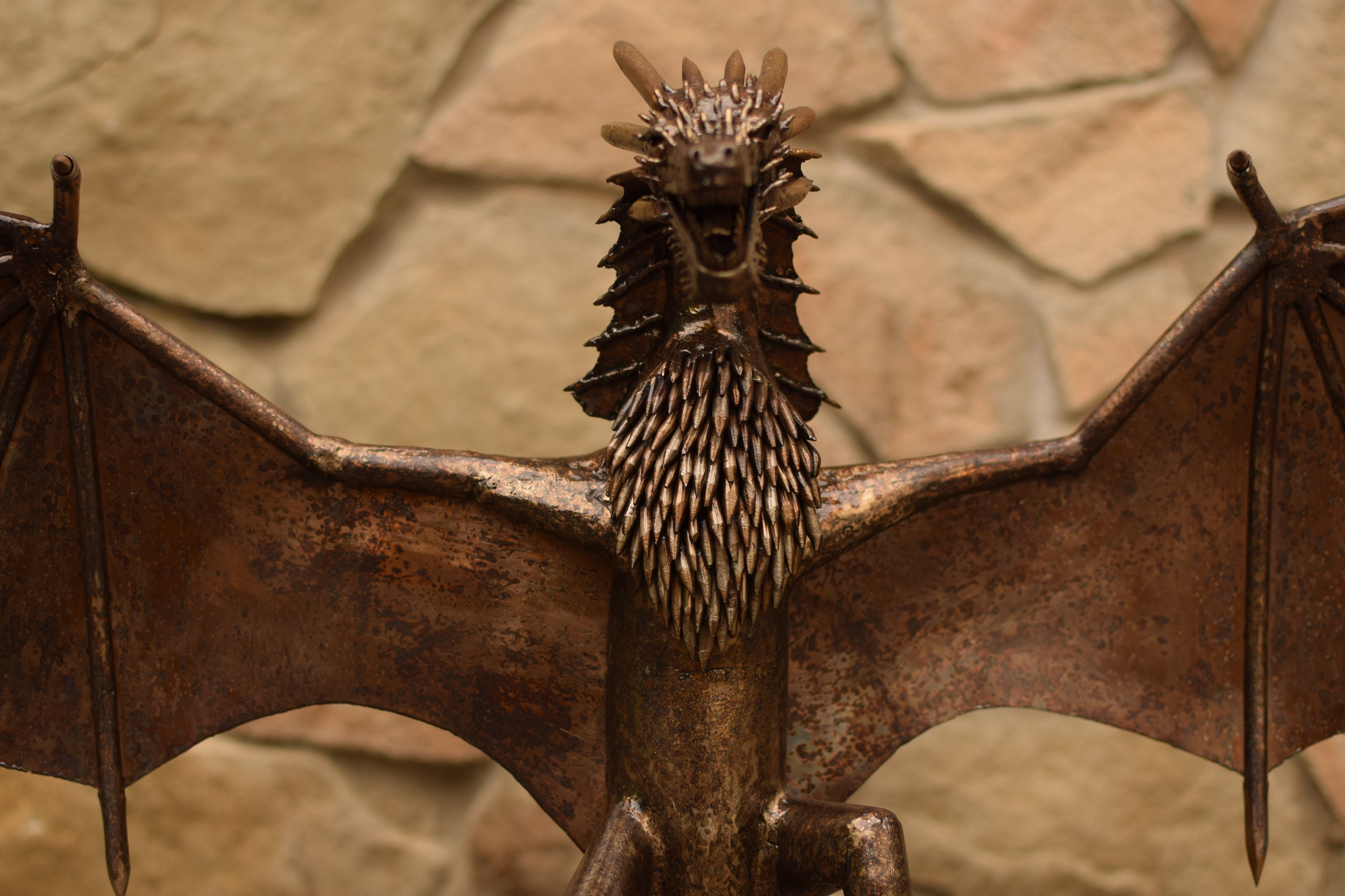 Dragon, Smaug Metal Art Stainless Steel Sculpture, Dragon Art in Flight ...