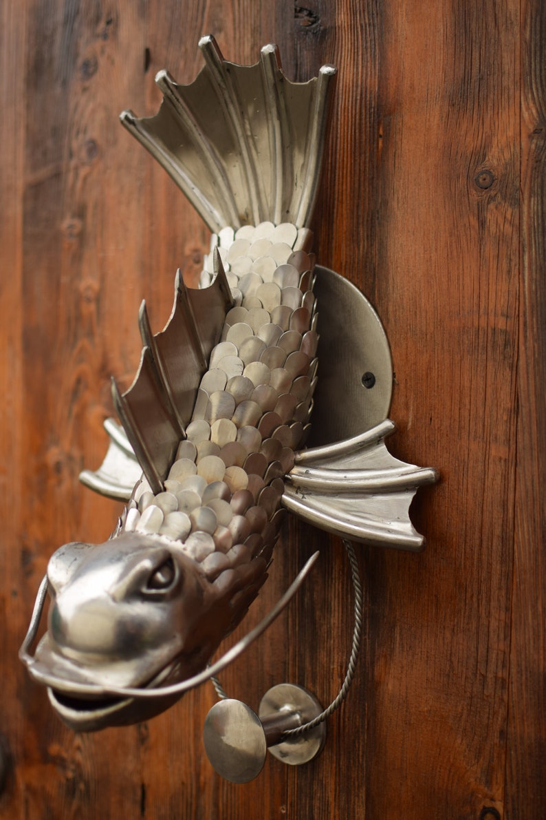 Fish Door Knocker Metal Stainless Steel Lock Bell Decoration - Etsy