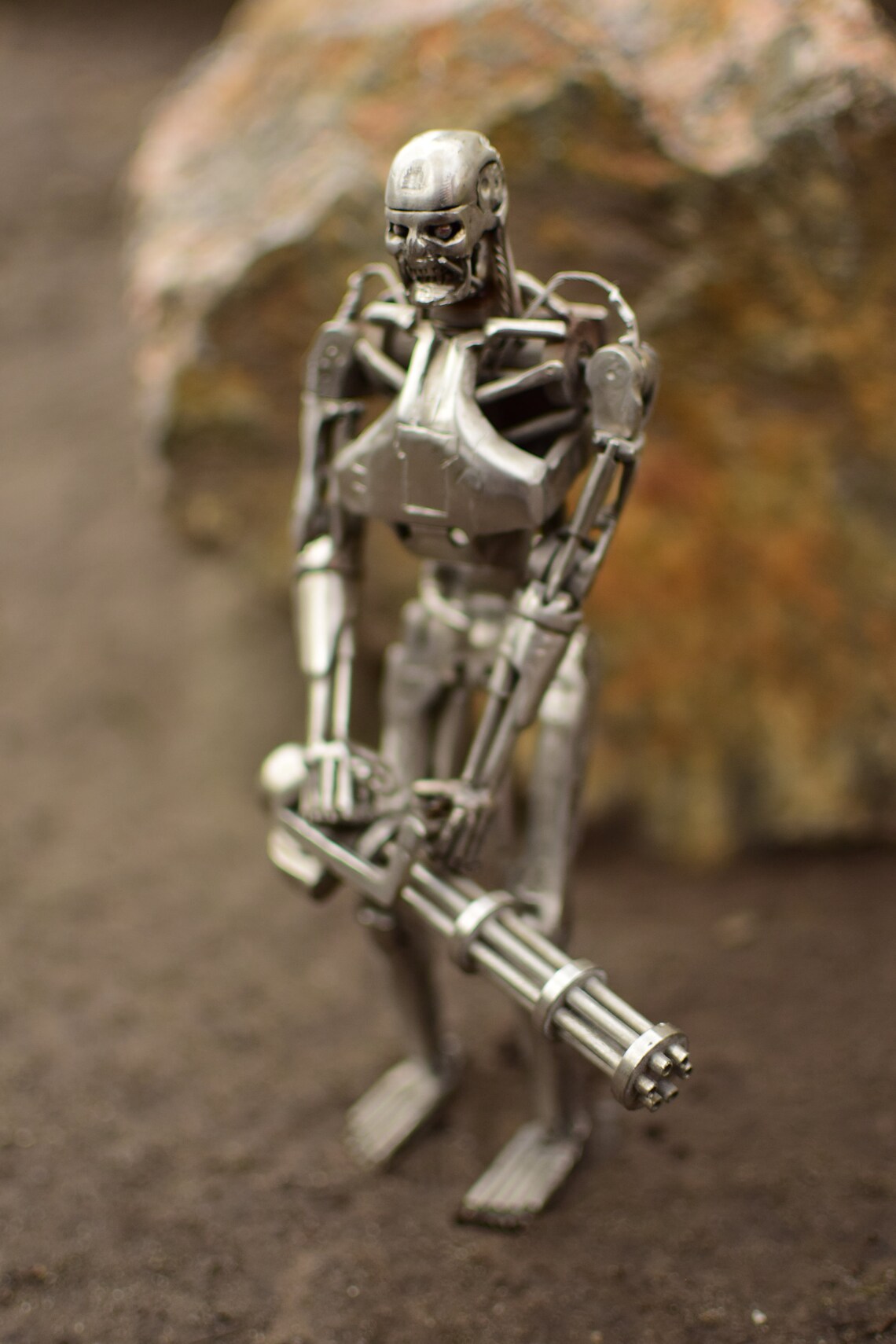 Terminator T-800 Arnold Schwarzenegger Robot Metal Sculpture Stainless ...