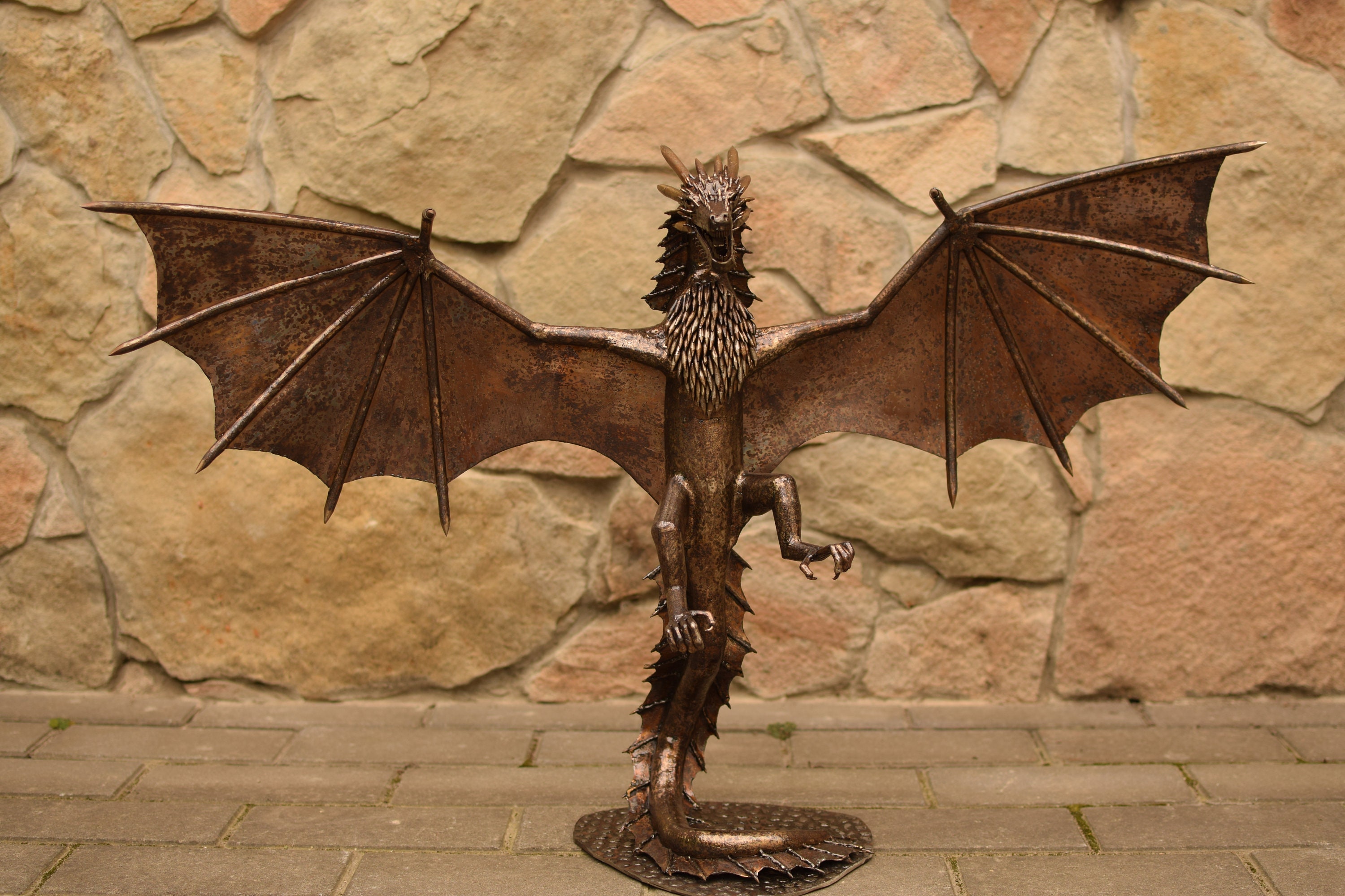 Dragon, Smaug Metal Art Stainless Steel Sculpture, Dragon Art in Flight ...