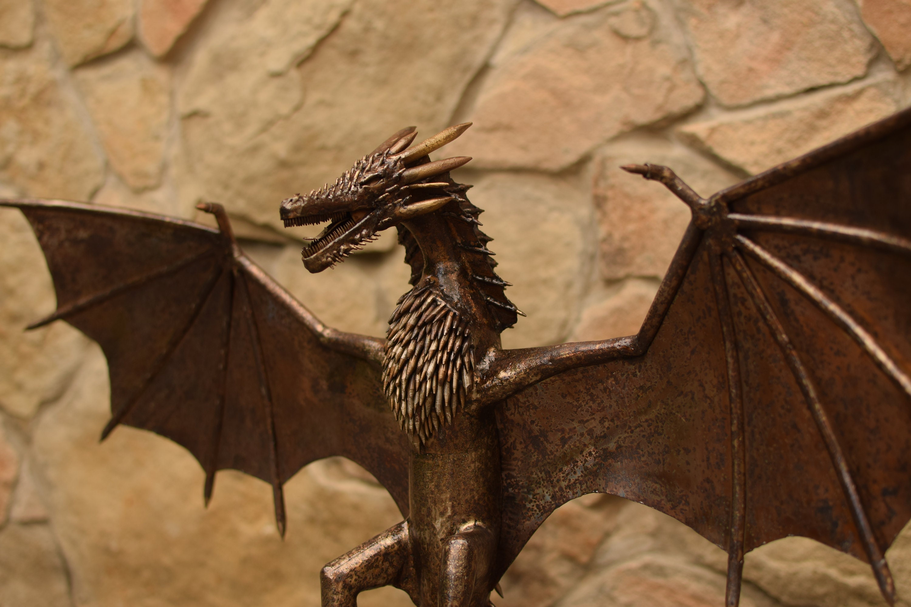 Dragon, Smaug Metal Art Stainless Steel Sculpture, Dragon Art in Flight ...
