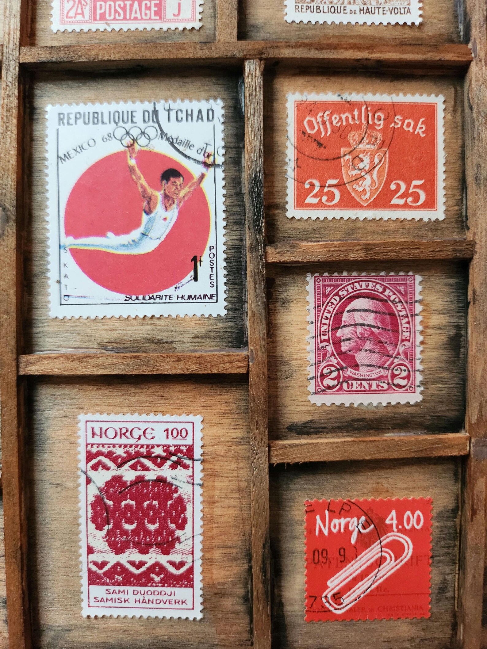 Hanging Red Stamps Curiosity Cabinet Tableau Collection Vintage - Etsy