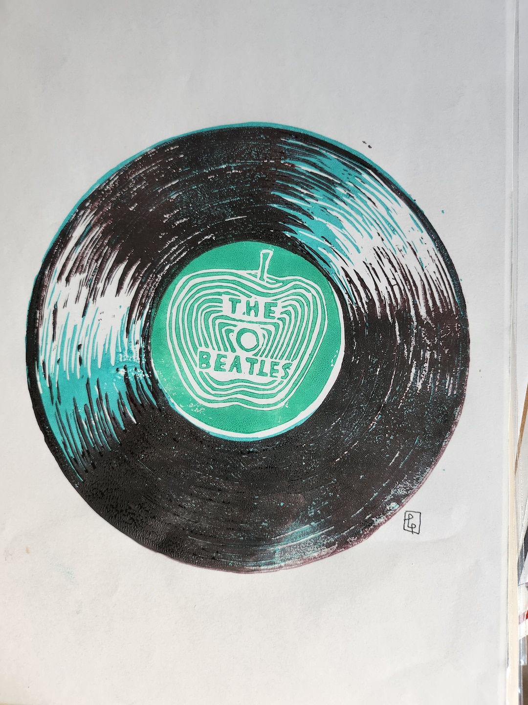 The Beatles | Music | Vynil Record Art | Handmade Linocut Print | Gift ...