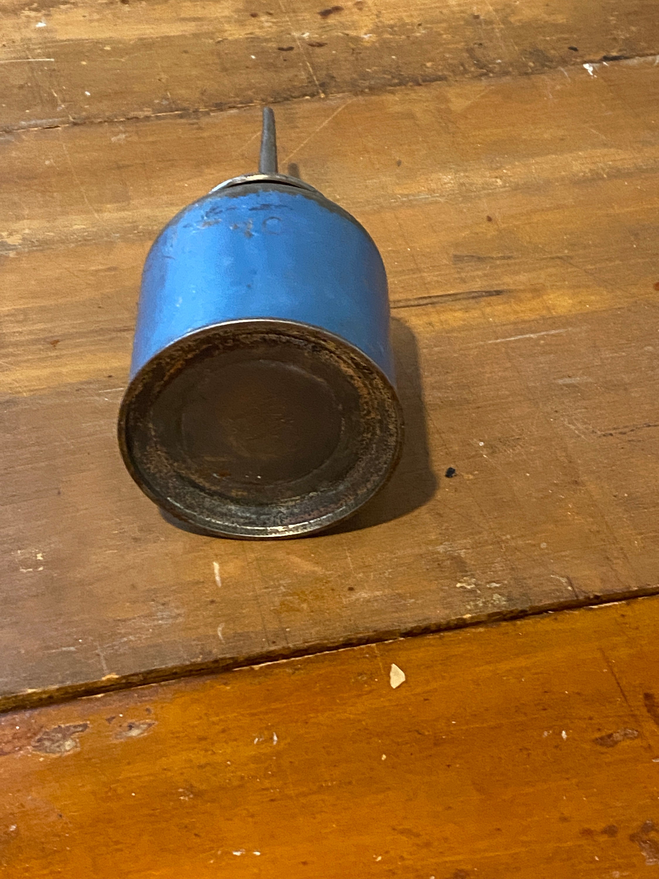 Vintage Blue Oil Can | Vtg Metal Automotive Industrial Decor | Garage ...