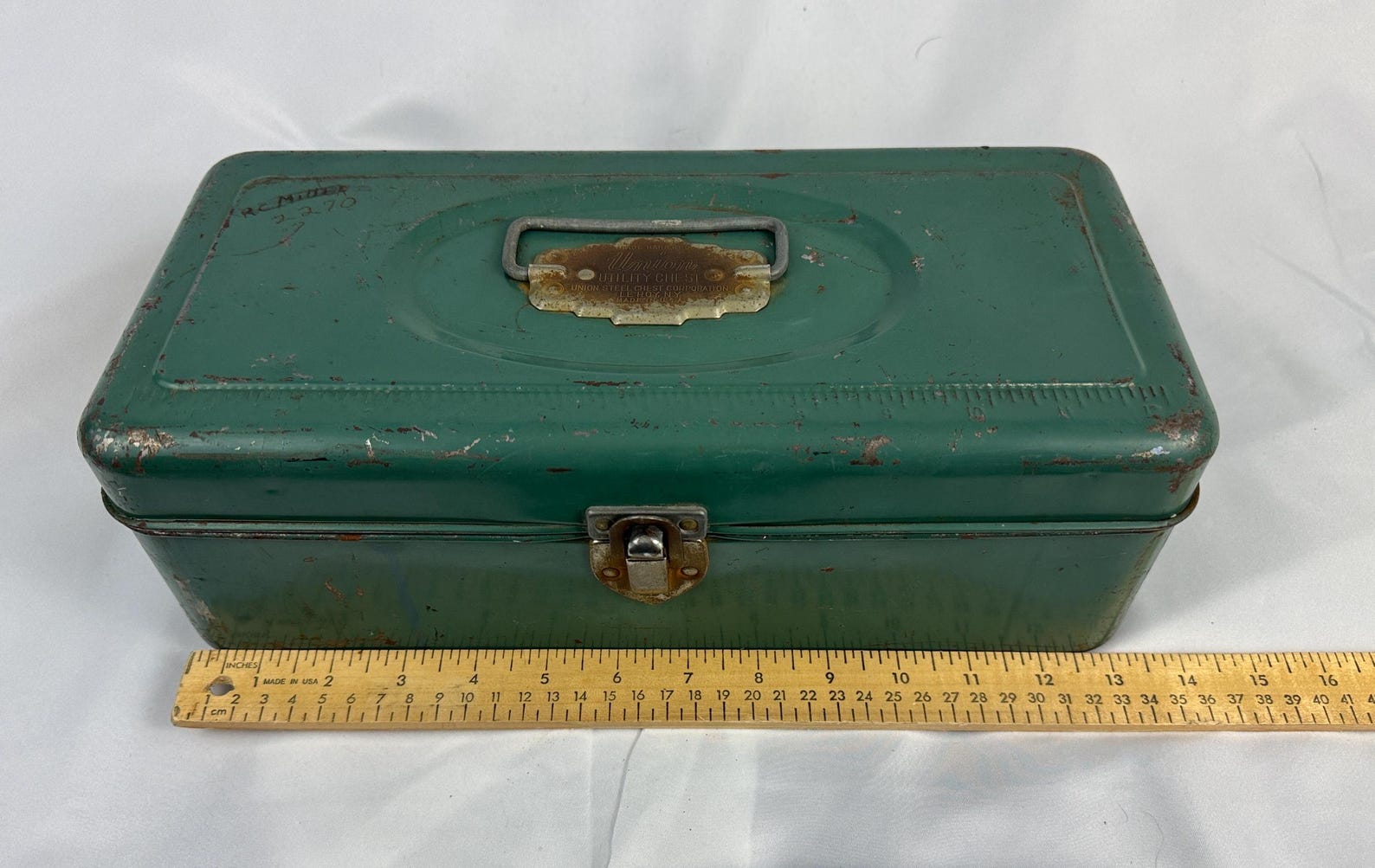 Vintage Union Utility Chest Green Metal Toolbox | Vintage Tool and ...