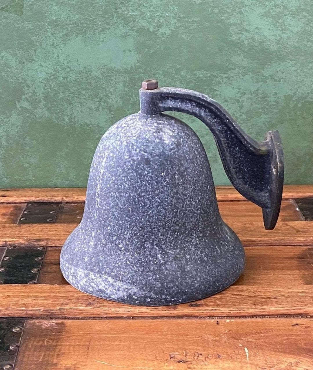 Vintage Mountable Farmhouse Bell | Cast Iron Texture, Rustic Garden ...