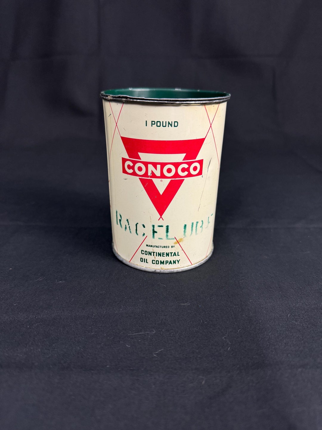 Vintage Conoco RACELUBE Motor Oil Can | Continental Oil Company Vtg Oil ...
