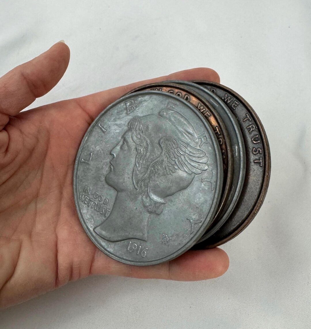 Vintage Metal Coin Coasters, U.S. Currency Coasters | Vintage Barware ...