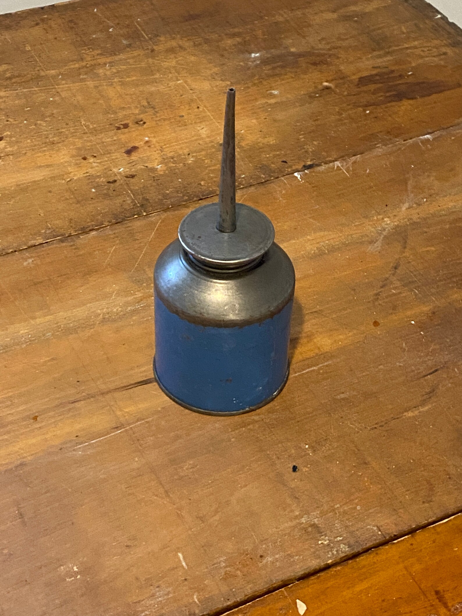 Vintage Blue Oil Can | Vtg Metal Automotive Industrial Decor | Garage ...
