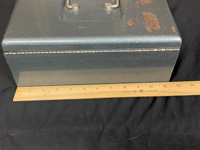 Vintage Industrial Metal Lockbox, Cashbox, Toolbox, Tacklebox | Vtg ...