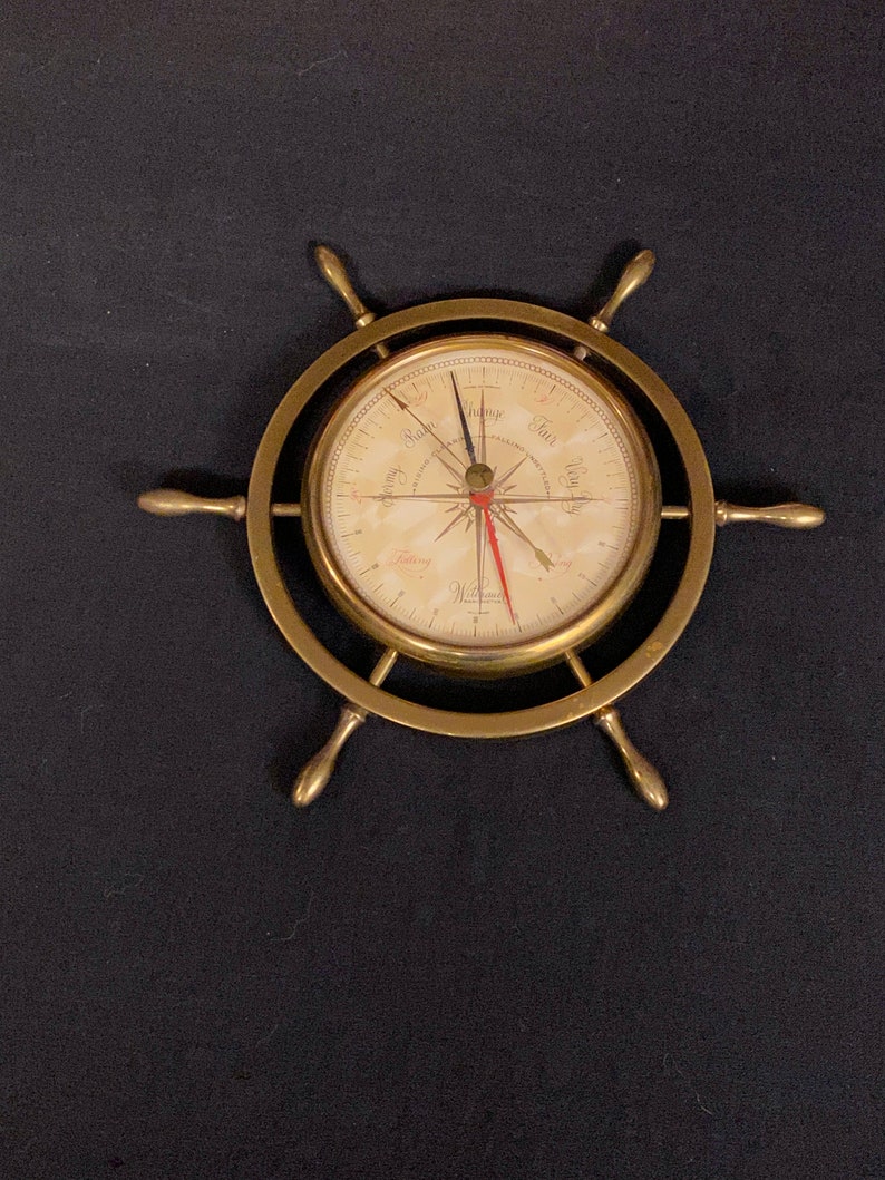 Vintage Nautical Ship Wheel Barometer | Mid Century Modern Wittnauer ...
