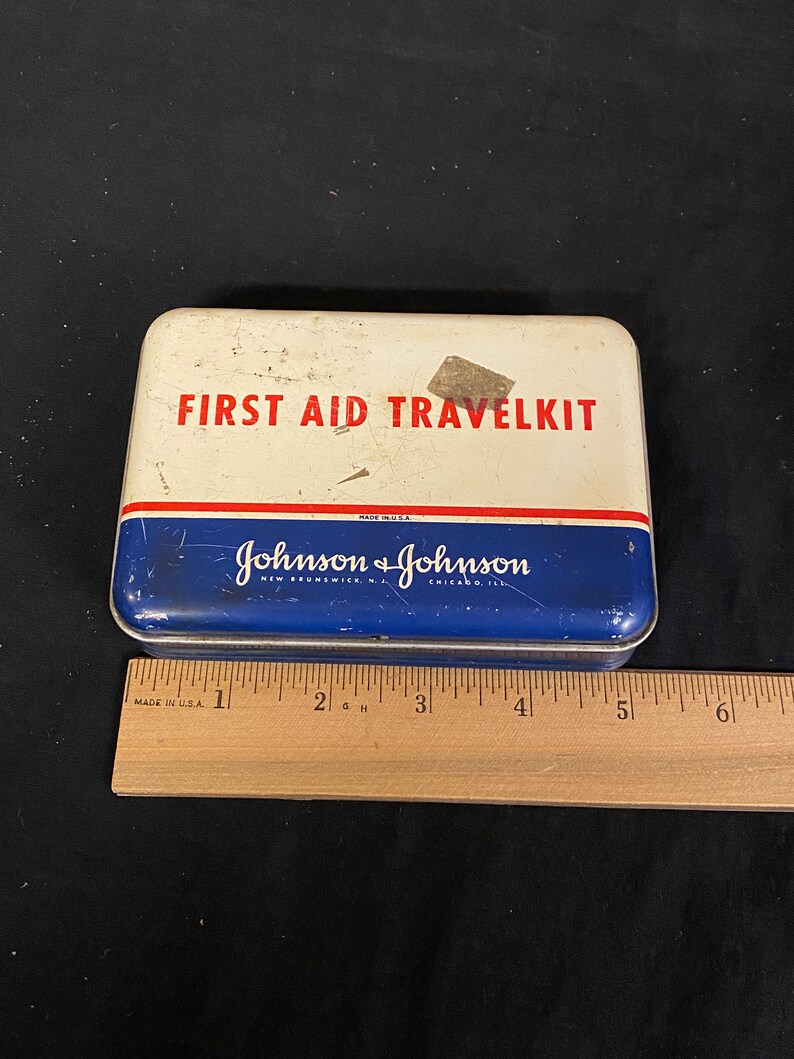 Vintage Johnson & Johnson First Aid Travelkit, Original Supplies | Vtg ...