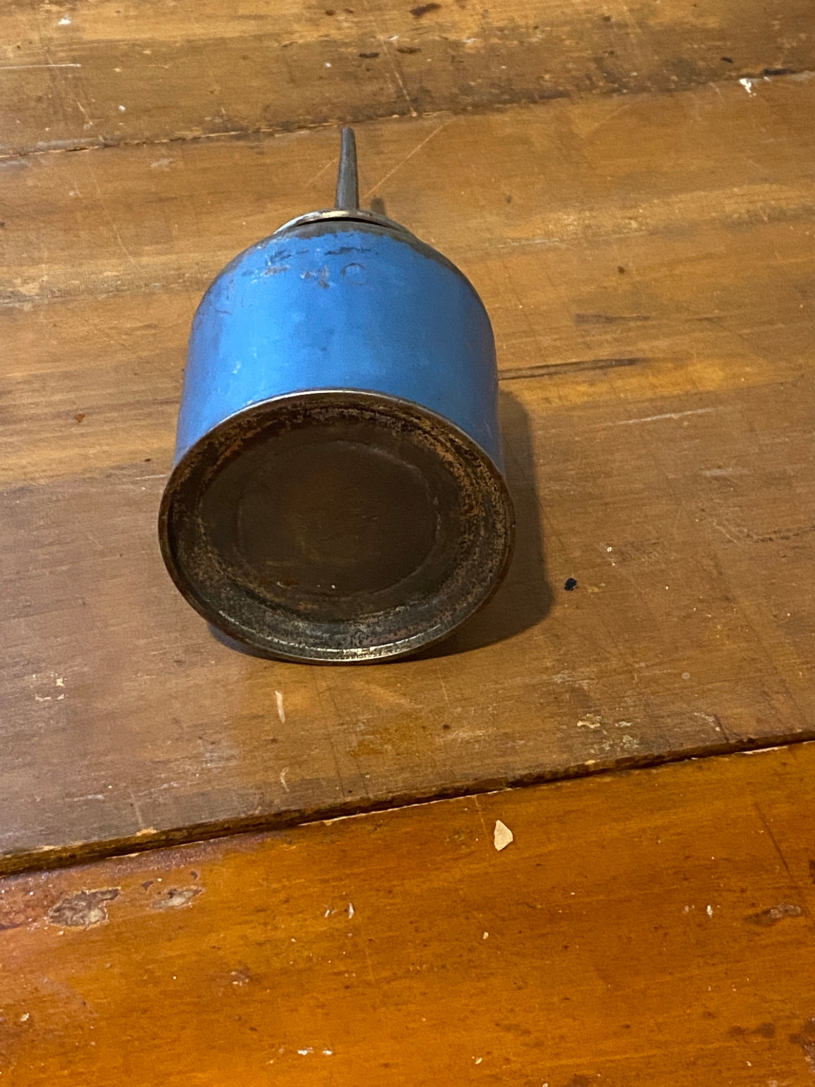 Vintage Blue Oil Can | Vtg Metal Automotive Industrial Decor | Garage ...