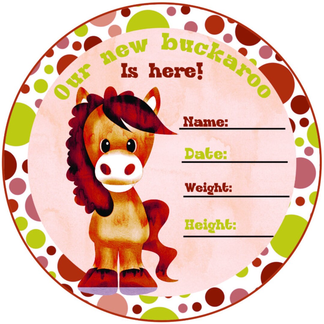 Personalized Our New Buckaroo Birth Announcement, Nursery Wall Decor ...