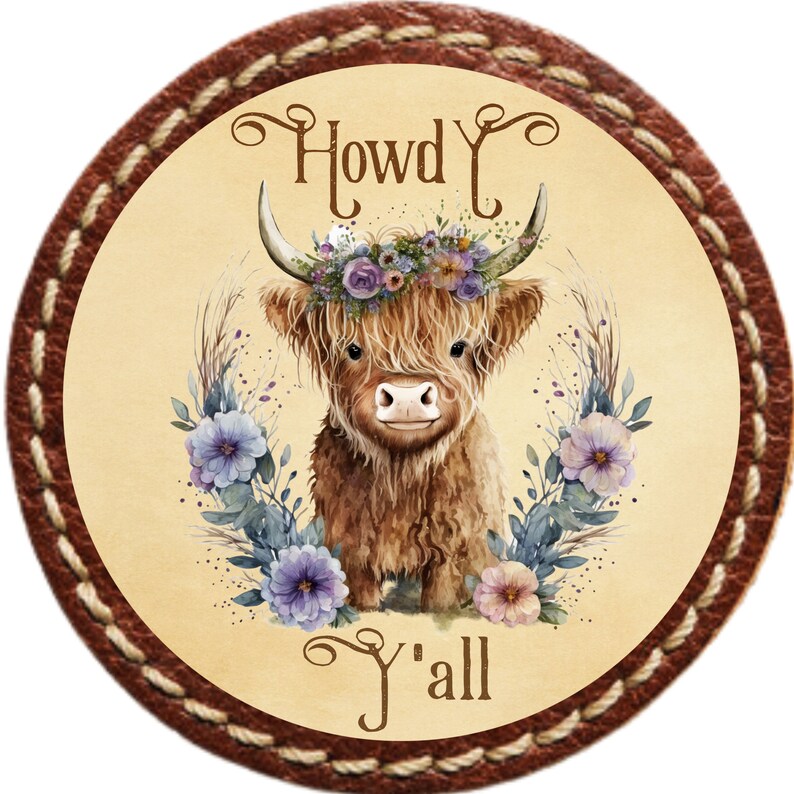 Highland Cow Howdy Y'all Wreath Signs Highland Cow Wall - Etsy