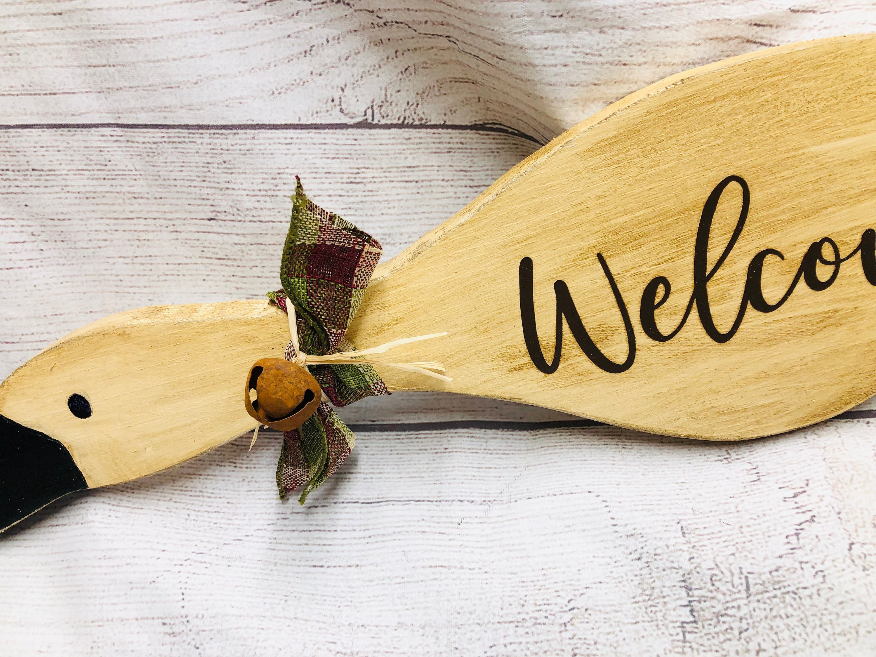Wooden Welcome Goose, Wall Decor, Wreath Attachment, Farmhouse Decor ...