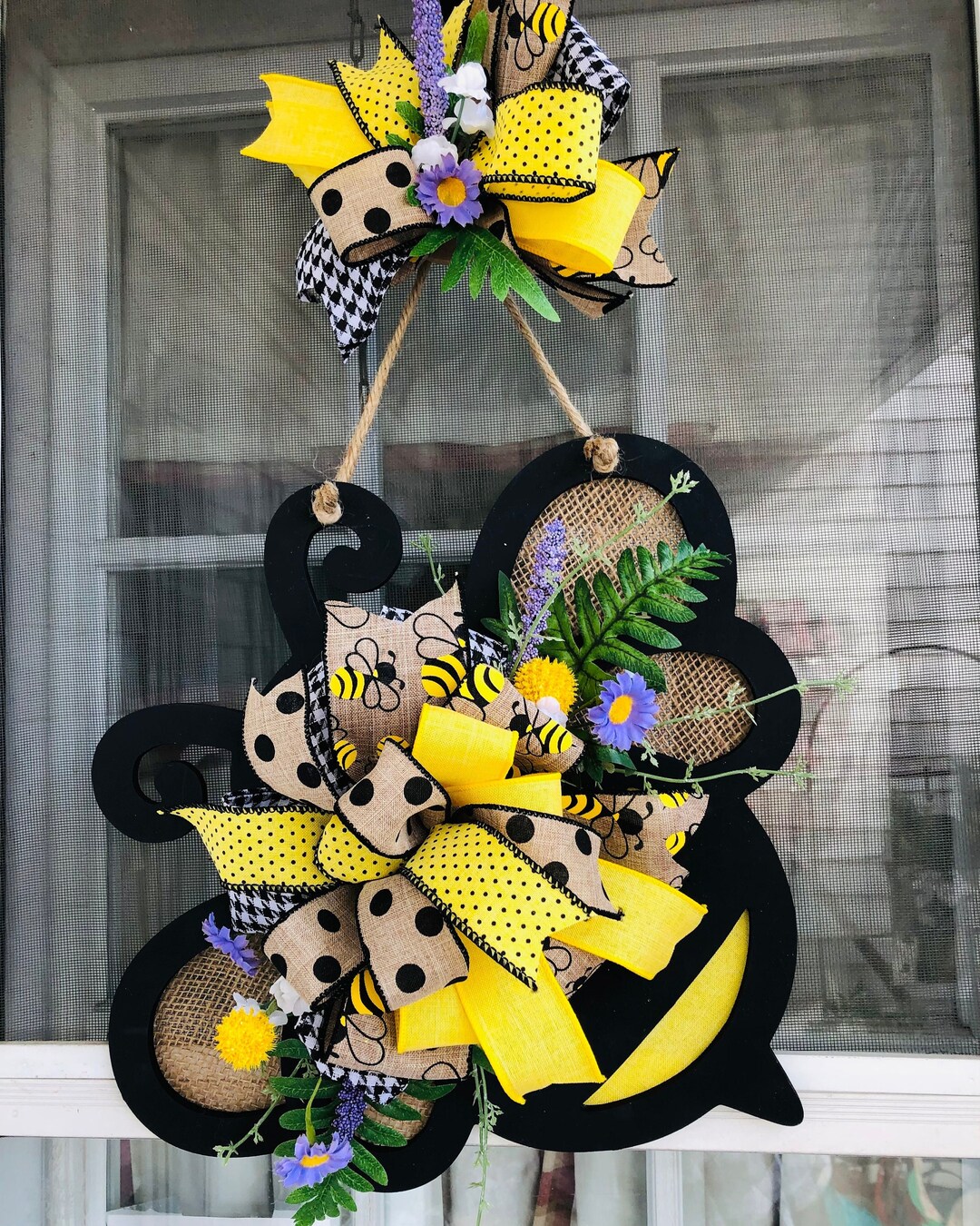 Bee Door Hanger, Wood Bee DIY Door Hanger, Spring/summer Door Decor ...