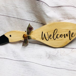 Wooden Welcome Goose, Wall Decor, Wreath Attachment, Farmhouse Decor ...