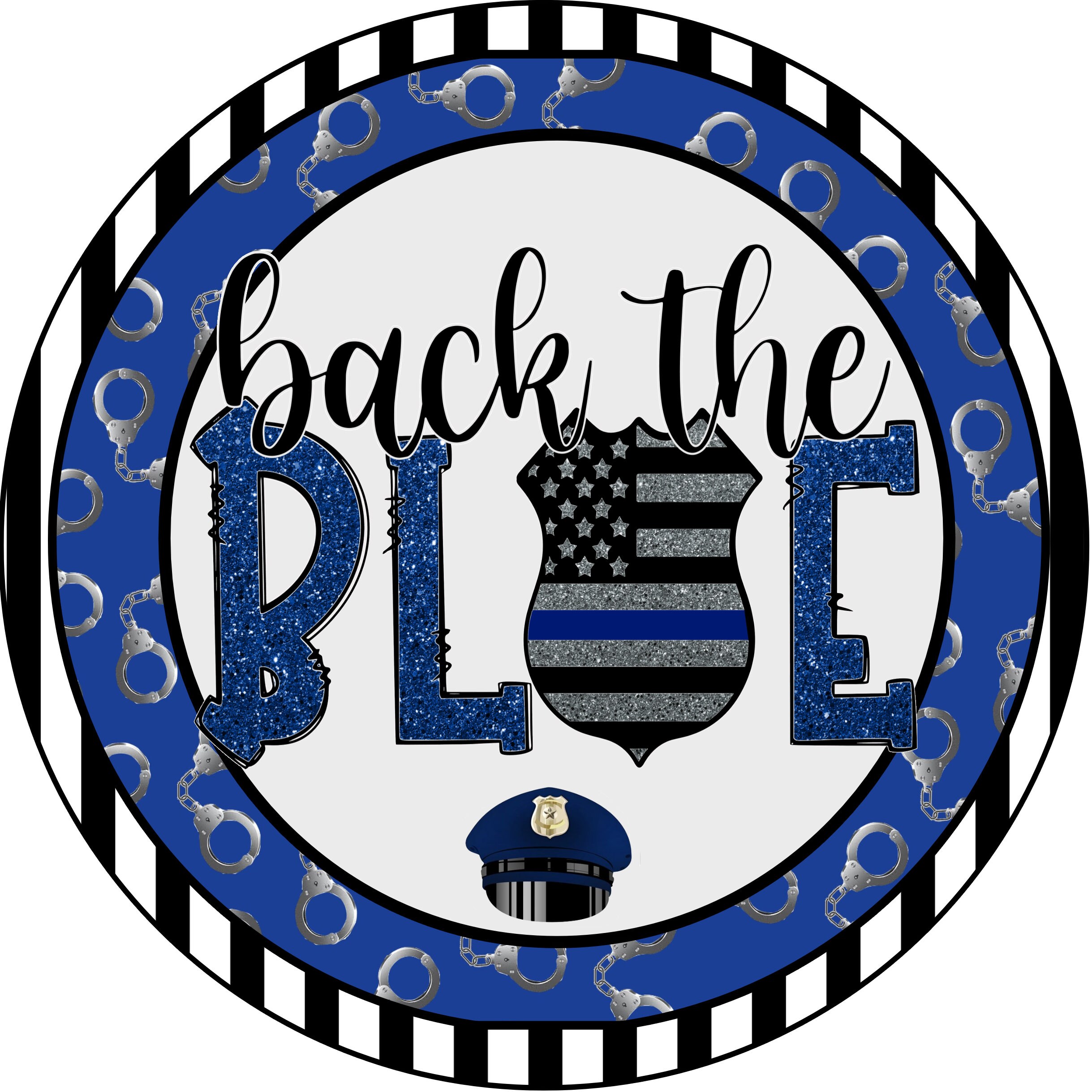 Back the Blue Sign Wreath/wall Decor Police Brotherhood - Etsy