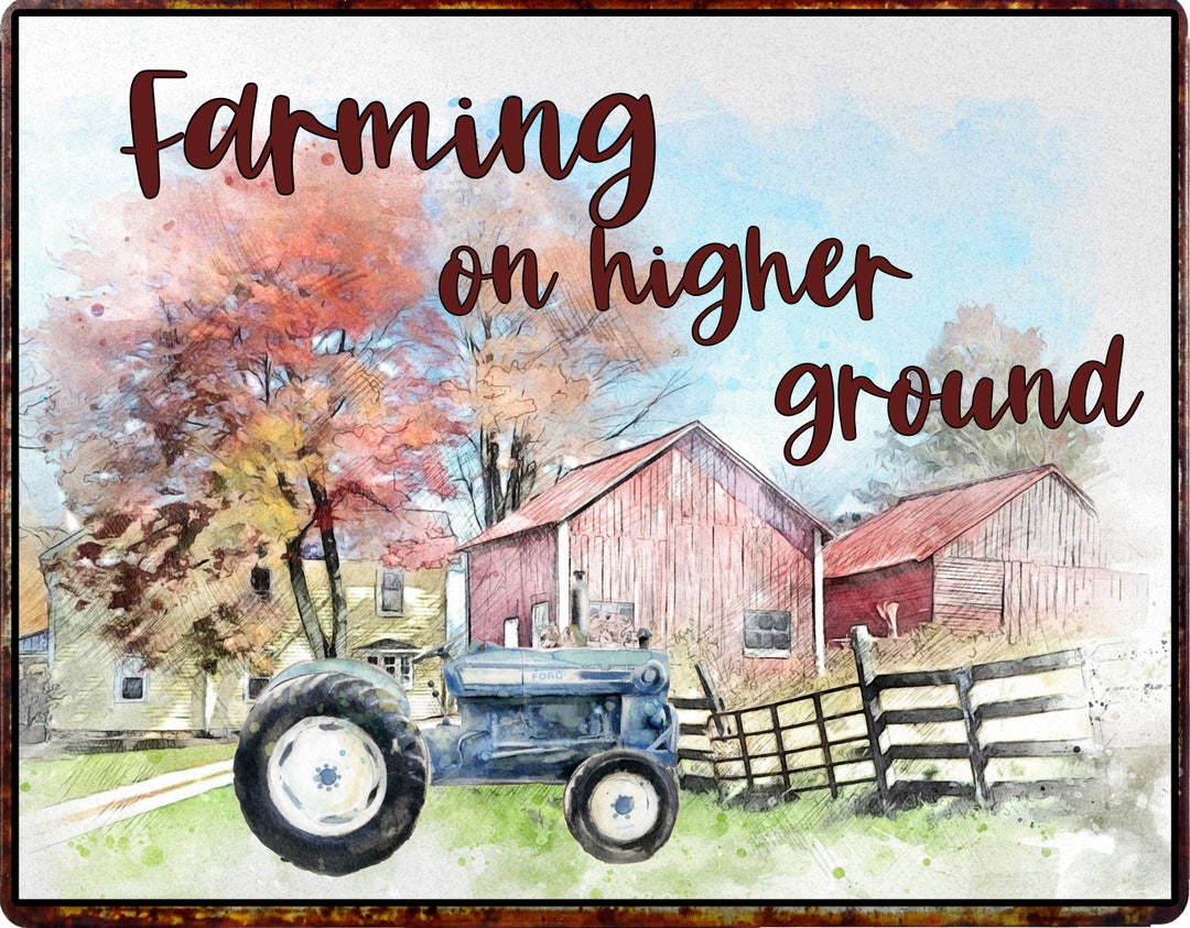 Farming on Higher Ground Wreath Sign, Farmhouse, Country Living Decor ...