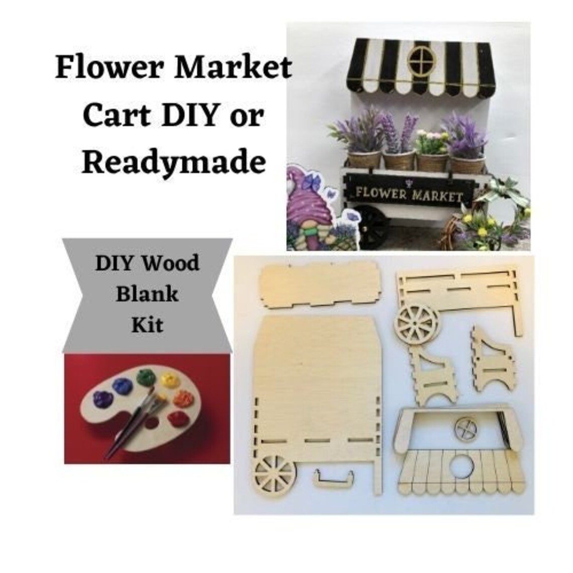 DIY Flower Market Floral Cart Flower Market Stand Doll Size - Etsy