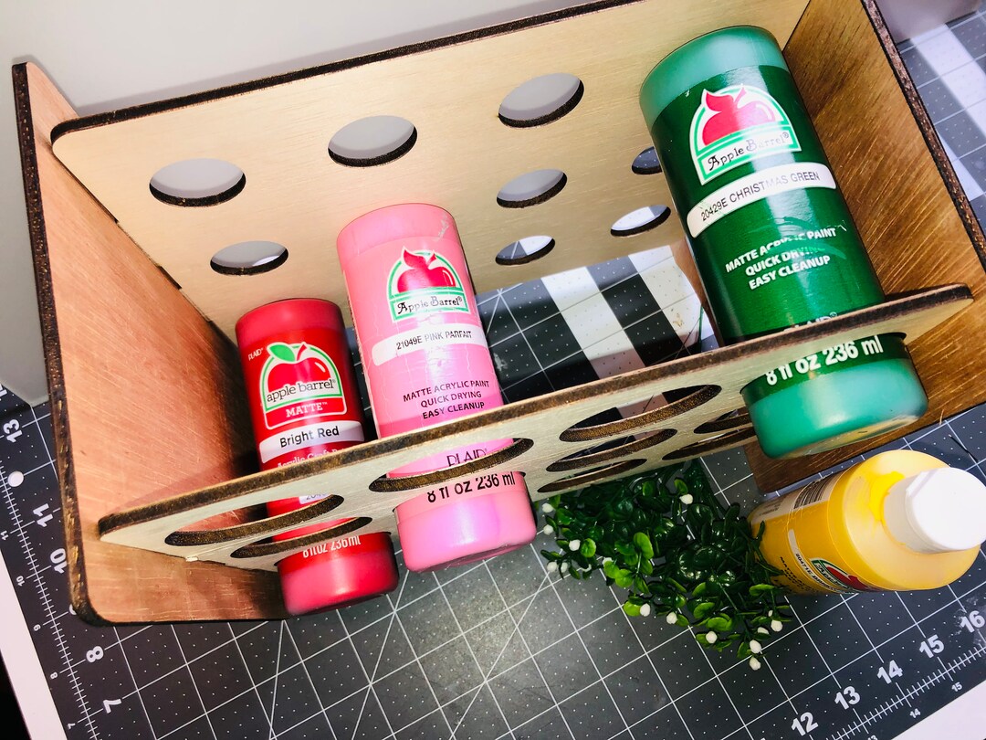 Craft Paint Storage Rack Caddy Organizer, 8 Oz Acrylic Holder, 12 Paint ...