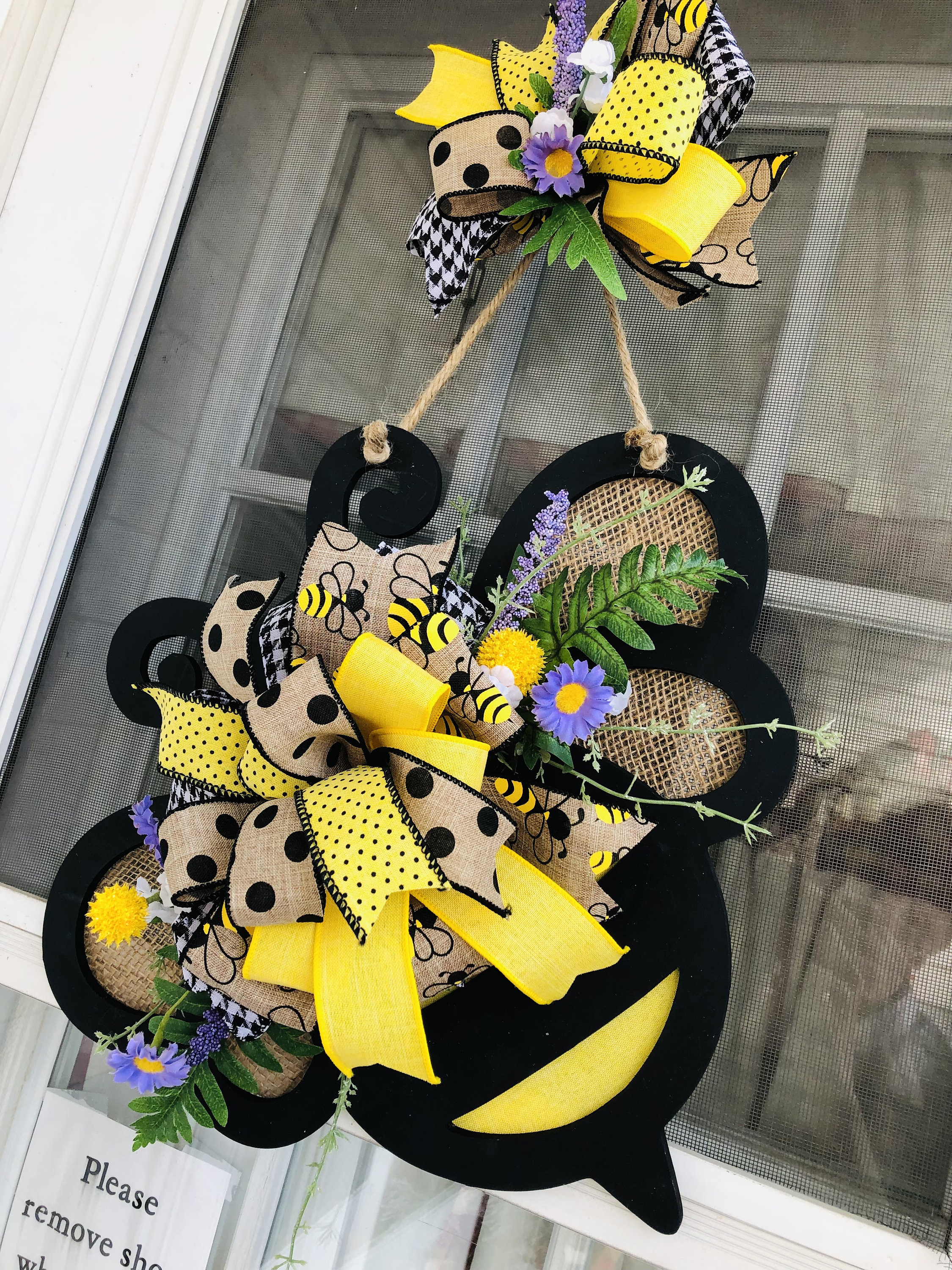 Bee Door Hanger, Wood Bee DIY Door Hanger, Spring/summer Door Decor ...