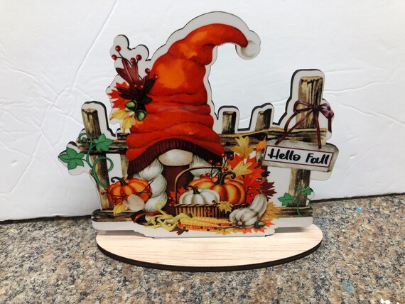 Fall Girl Gnome for Tier Tray Decor Flower Cart Gnome Pixie - Etsy