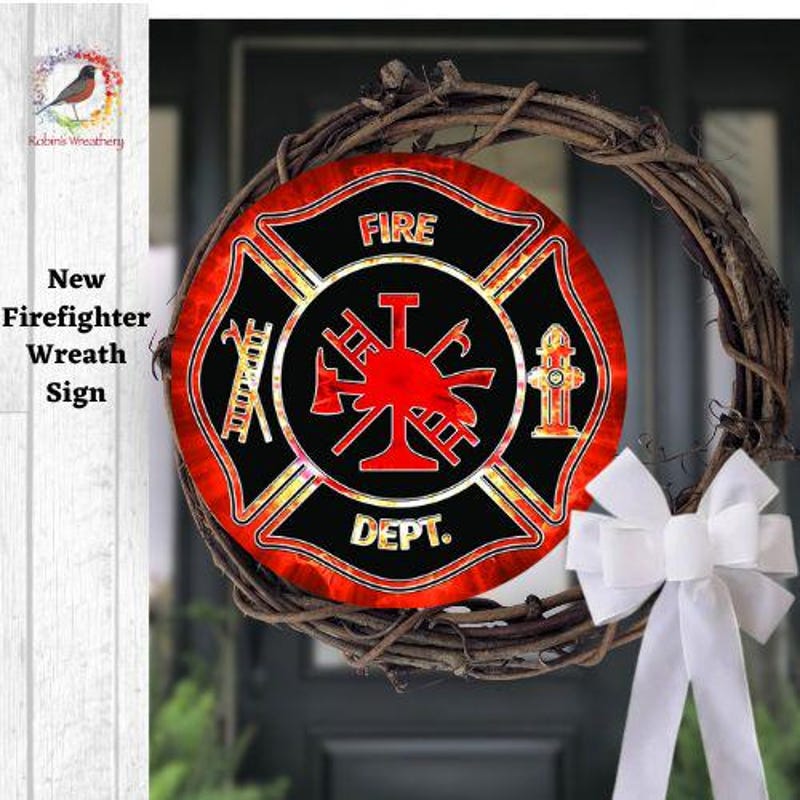 Firefighter Wreath - Etsy