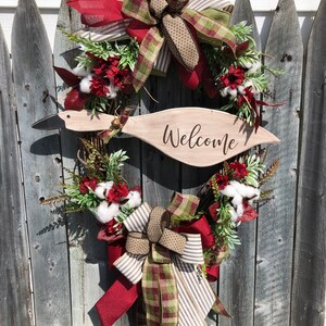 Wooden Welcome Goose, Wall Decor, Wreath Attachment, Farmhouse Decor ...