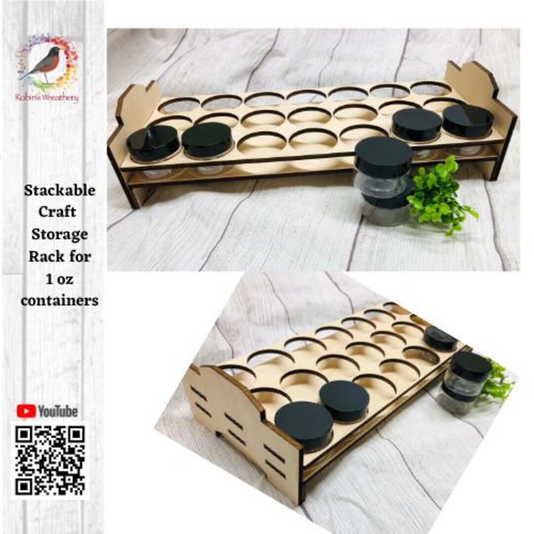 Glitter Rack Caddy Organizer, Holds 30 Glitter Bottle Storage Holder ...