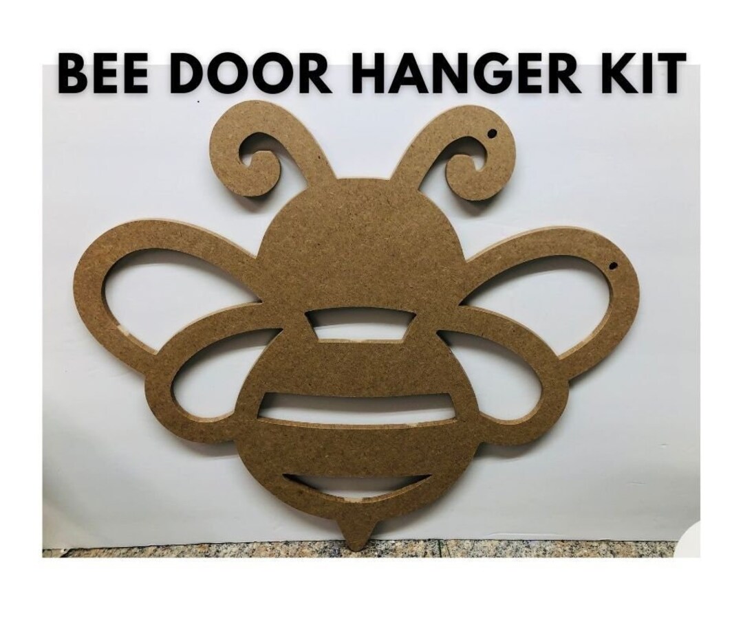 Bee Door Hanger, Wood Bee DIY Door Hanger Kit , Paintable Spring/summer ...