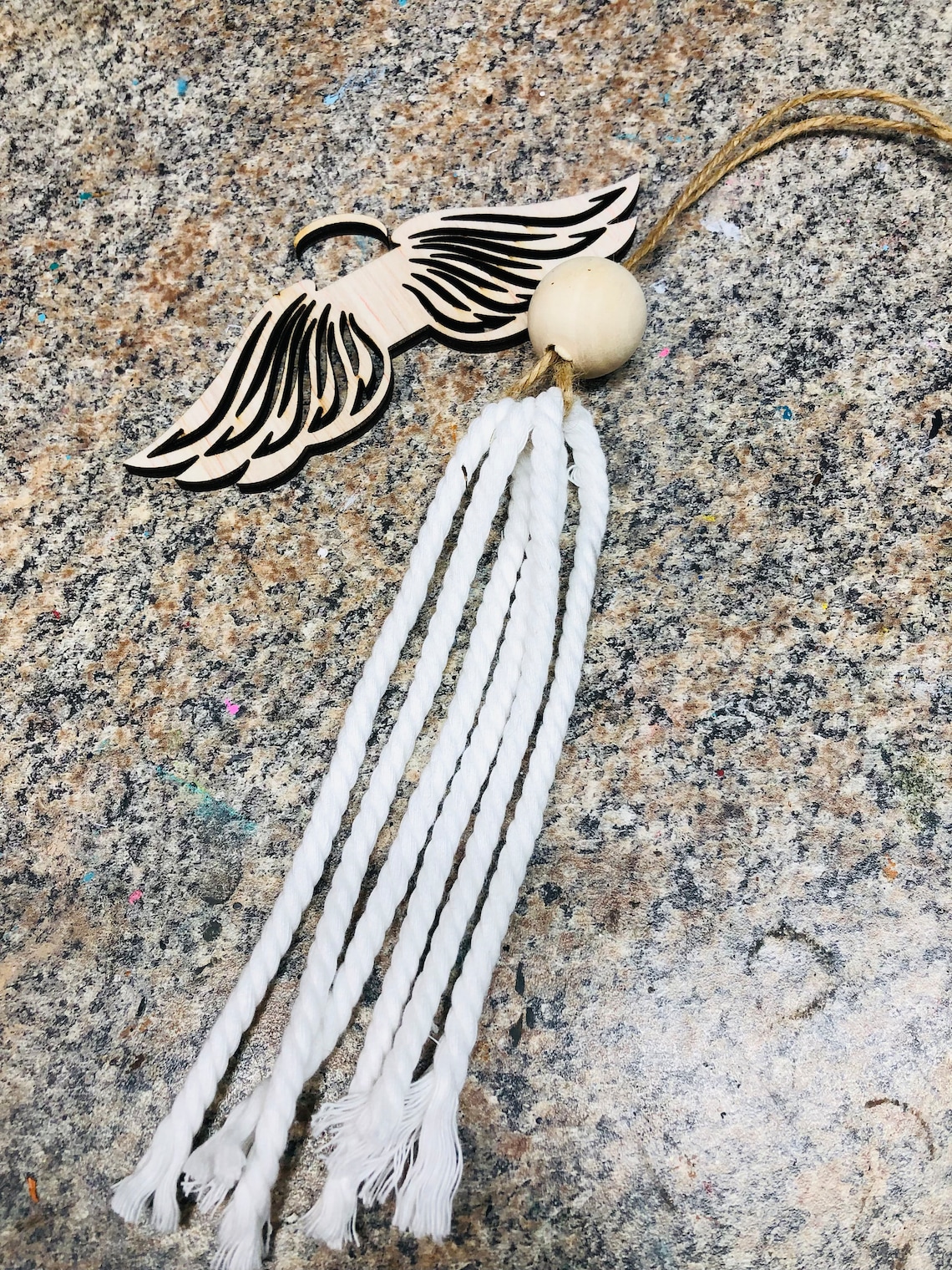 Angel DIY KIT, Ornament Kit, Macrame Rope Angel Kit, Wreath Attachment ...