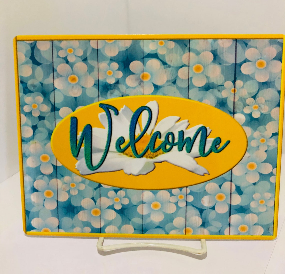 Welcome Daisy Wreath Sign Daisy Wall Decor Farmhouse Daisy - Etsy