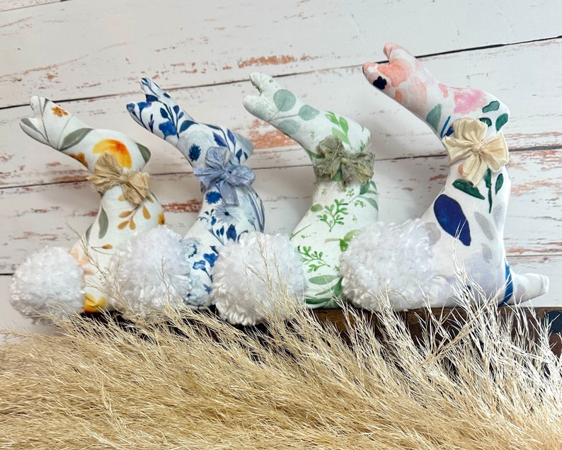 Spring Fabric Bunny / Pastel Floral Fabric /stuffed Rabbit / - Etsy