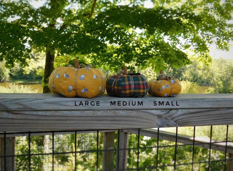 Hand-dyed Fabric Pumpkin, Boho Fall Decor, Cinnamon Stick Stem, Autumn ...