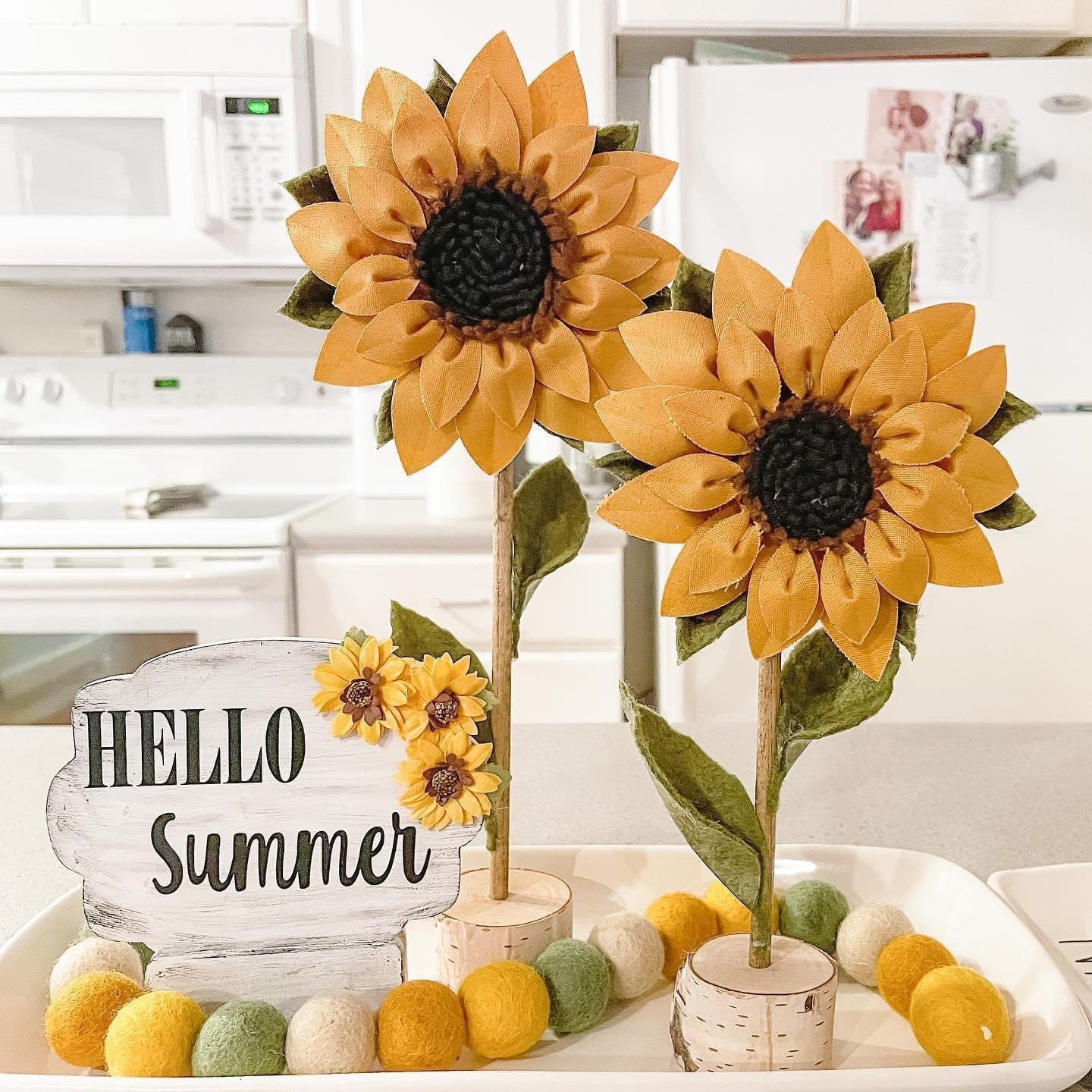 Rustic Farmhouse Sunflowers /set of 2 / Yellow Fabric Flowers - Etsy