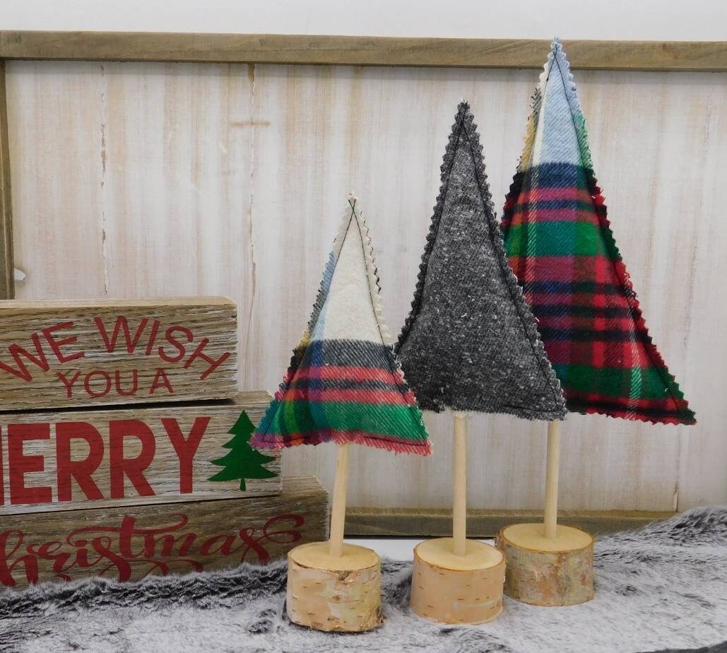 Christmas Plaid Flannel Rustic Trees Rustic Buffalo Plaid Tree | Etsy