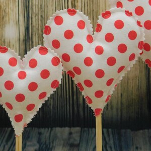 White and Pink Dot Hearts Rustic Heart Collection Farmhouse Valentine ...