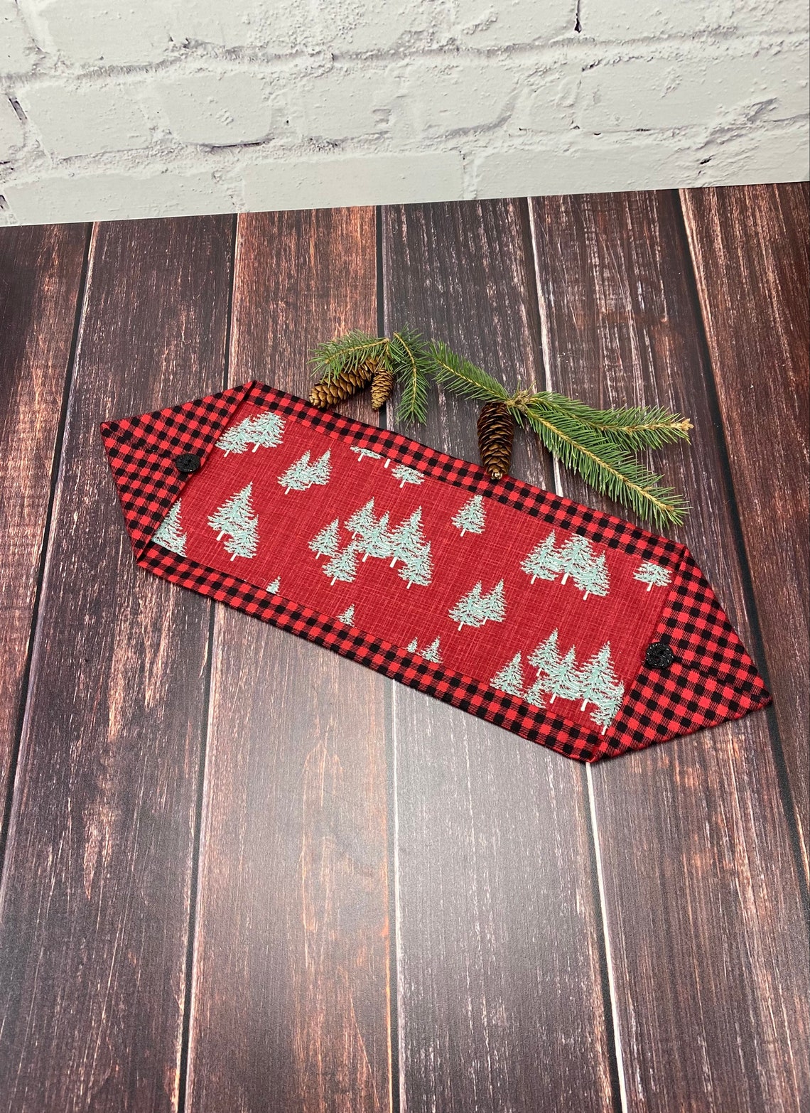 Mini Table Runner / Rustic Farmhouse Christmas Table Runner / - Etsy