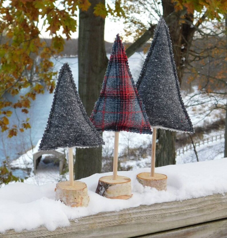 Black Flannel Rustic Trees Rustic Buffalo Plaid Tree | Etsy