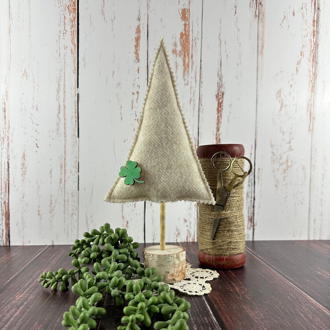 St Patricks Day Shamrock Tree Decor, Neutral Decor, Rustic Farmhouse ...