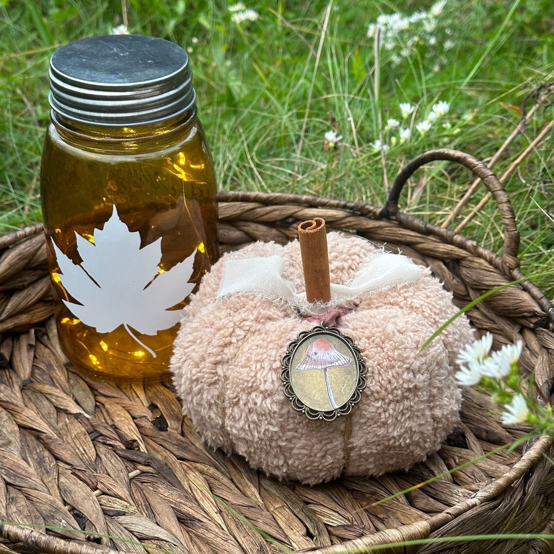 Taupe Sherpa Fabric Pumpkin, Stuffed Fall Home Decor, Thanksgiving ...